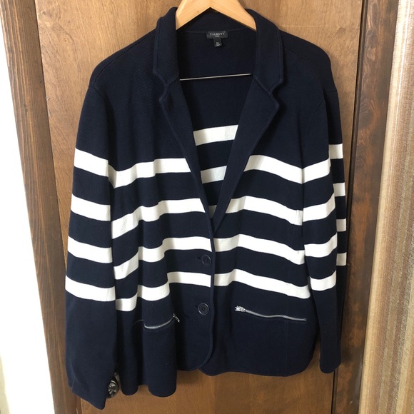 Talbots | Jackets & Coats | Talbots 3x Nautical Stripe Knit Blazer ...